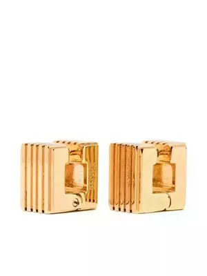 Khaite Small Empire Engraved Logo Earrings - Gold