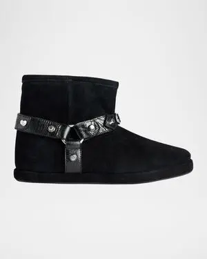 Leather Harness Accent Boots for Women