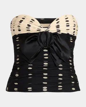 Valentino Garavani Strapless Polka Dot Bustier