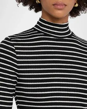 Rag & Bone The Knit Stripe Mock-neck Top