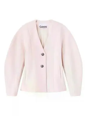 Ganni Button Detailed Blazers For Women
