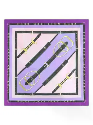 Gucci Printed Twill Scarf - Purple