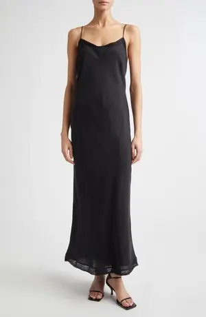TOTEME Silk Satin Slipdress - Black