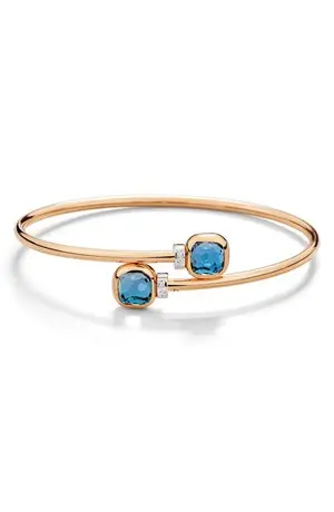 Pomellato Nudo & Diamond Bypass Bracelet - London Blue Topaz