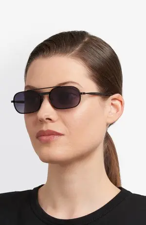 Moschino 56mm Oval Sunglasses - Black/dark Grey Sf