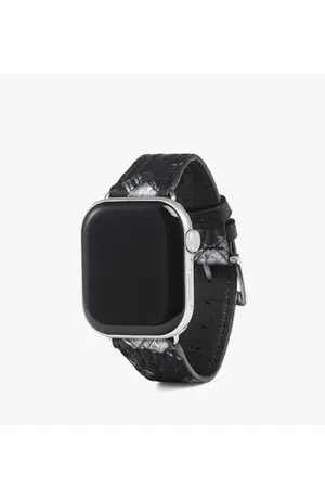 Mcm 42-49mm Apple Watch Band In Visetos - Black