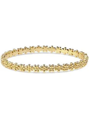 DEVATA Daisy Flower Eternity Bangle Bracelet - Yellow Gold