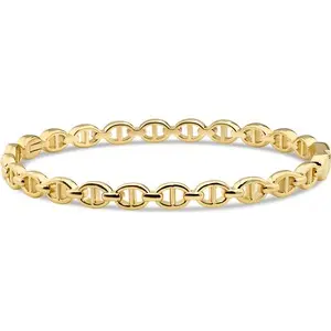 DEVATA Mariner Anchor Bangle Bracelet In Gold Plated Sterling Silver - Yellow Gold