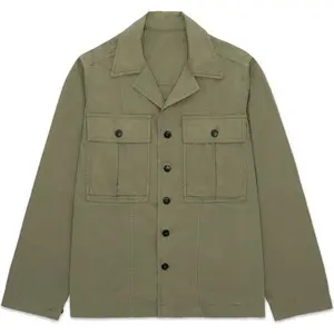 FORTELA Solomon Twill Cotton Overshirt - Sage