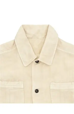FORTELA Safari Short Sleeve Linen Shirt - Milk