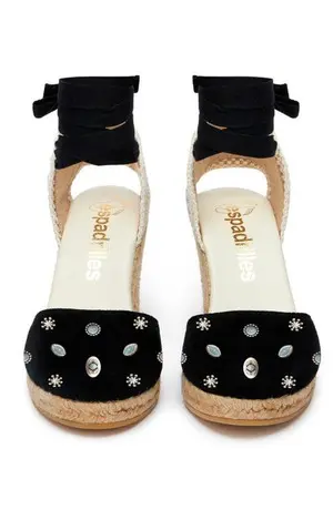 FORTELA Wedge Espadrilles With Studs - Black