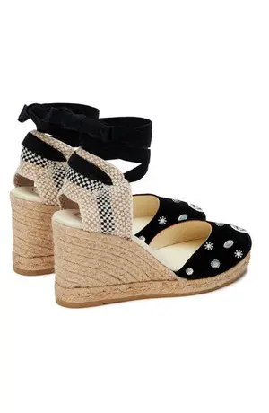 FORTELA Wedge Espadrilles With Studs - Black