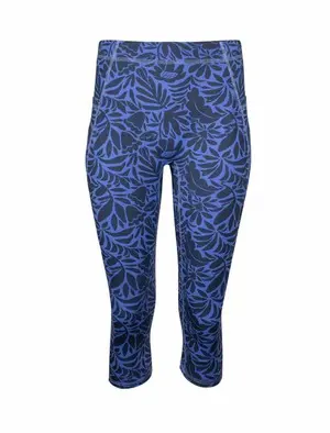LEZAT Mae Organic Cotton High Waisted Capri Legging Denim Patchwork