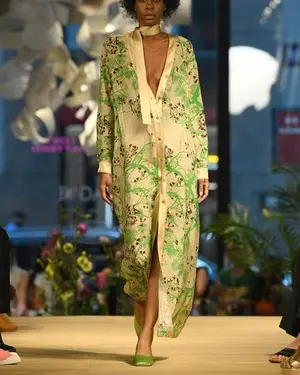 LOST PATTERN NYC Belted Kaftan Dress