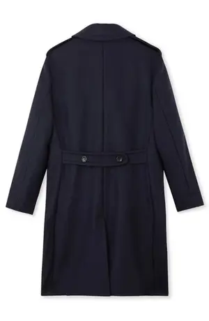FORTELA Winston Double-breasted Wool Coat - Blue