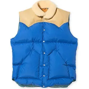 FORTELA Wool Gilet With Talon Zip And Patch Pockets - Blue
