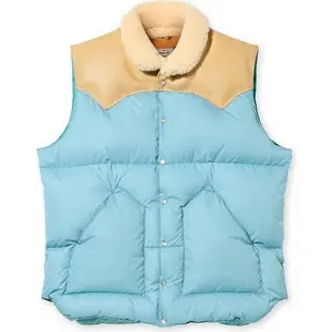 FORTELA Wool Gilet With Talon Zip And Patch Pockets - Light Blue