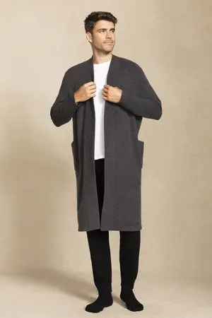 Naked Cashmere Angus Cashmere Robe - Charcoal