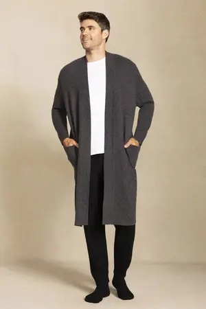 Naked Cashmere Angus Cashmere Robe - Charcoal