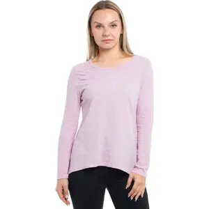 WILT CLOTHING Wide Neck Long Sleeve Tee - Mauve Mist