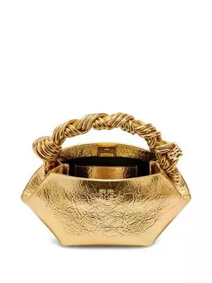 GANNI Mini Twisted-handle Tote Bag - Gold