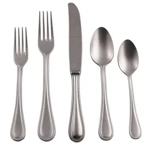 MEPRA Perla Pewter Flatware Set5 Pieces - Pewter Silver