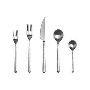 MEPRA Linea Leaves Flatware Set5 Pieces - Ice Silver