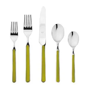 MEPRA Fantasia Flatware Set5 Pieces - Olive-green