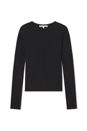 Naked Cashmere Marlowe Cashmere Henley - Black