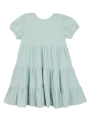 MABEL + HONEY Girls' Textured Dress With Tiered Skirt