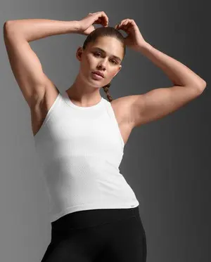 2xu Fluid Modal Rib Tank - White/white