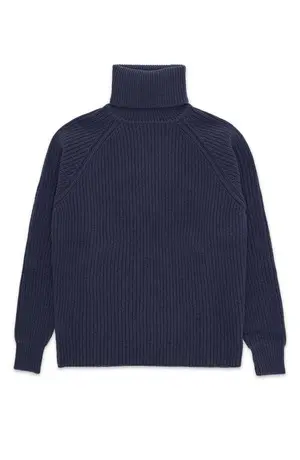 FORTELA Oslo Merino Wool High Neck Sweater Indigo Rinse
