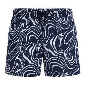 Vilebrequin Orcas Waves Print Stretch Swim Shorts - Navy