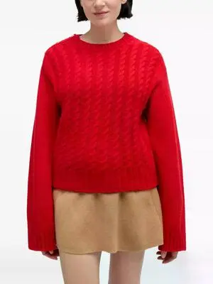 GANNI Cable Knit Buttoned Sweater