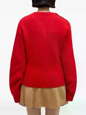 GANNI Cable Knit Buttoned Sweater