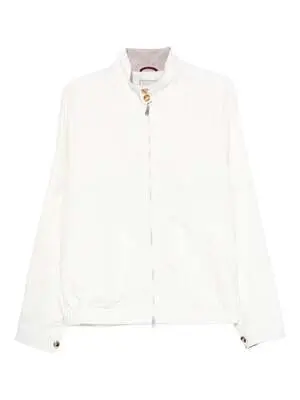 Brunello Cucinelli Cotton Blend Blouson Jacket - White
