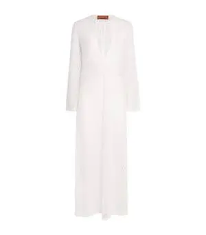 Missoni Metallic Knit Kaftan - White