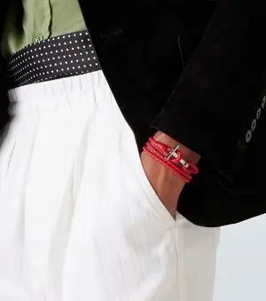 TOM FORD Braided Leather Bracelet - Red