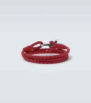 TOM FORD Braided Leather Bracelet - Red