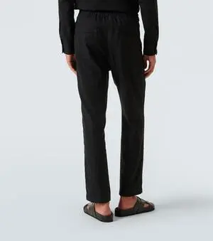 TOM FORD Striped Cotton And Silk Straight Leg Trousers