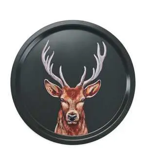 Halcyon Days Birchwood Woodland Wildlife Stag Tray - Green
