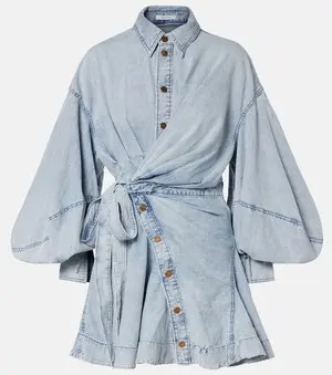 Zimmermann Rebellion Denim Mini Dress - Blue