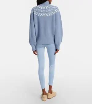 Varley Marcie Ribbed-knit Turtleneck Sweater - Blue
