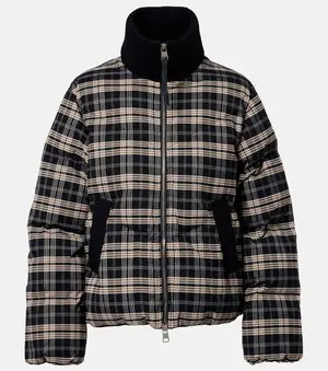 Varley Bryony Checked Flannel Puffer Jacket - Blue