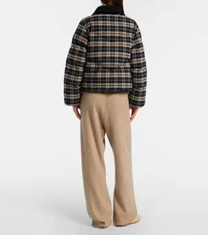 Varley Bryony Checked Flannel Puffer Jacket - Blue