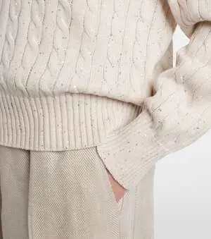 Brunello Cucinelli Sequined Cotton-blend Sweater