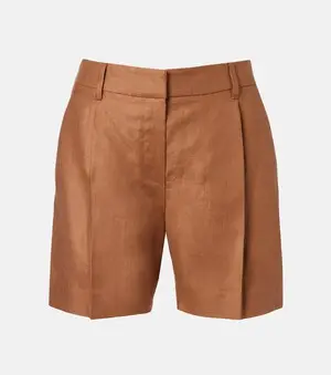 Brunello Cucinelli Mid-rise Linen Bermuda Shorts - Brown