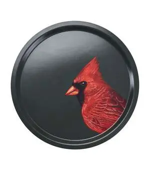 Halcyon Days Birchwood Woodland Wildlife Red Cardinal Tray - Green