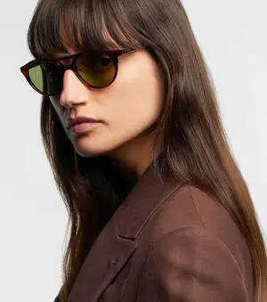Brunello Cucinelli Sartorial Sunset Round Sunglasses