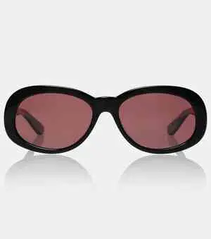 Brunello Cucinelli Claire Monili Oval Sunglasses - Black